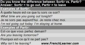 sortir-partir | FrenchLearner: Learn French Online for Free