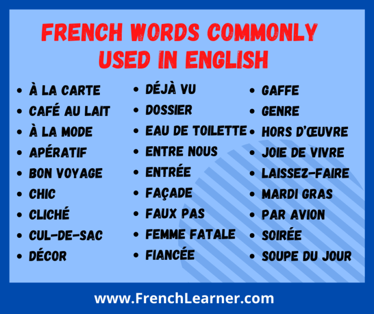 60 French Words Used In English FrenchLearner 60 French Words Used In English FrenchLearner