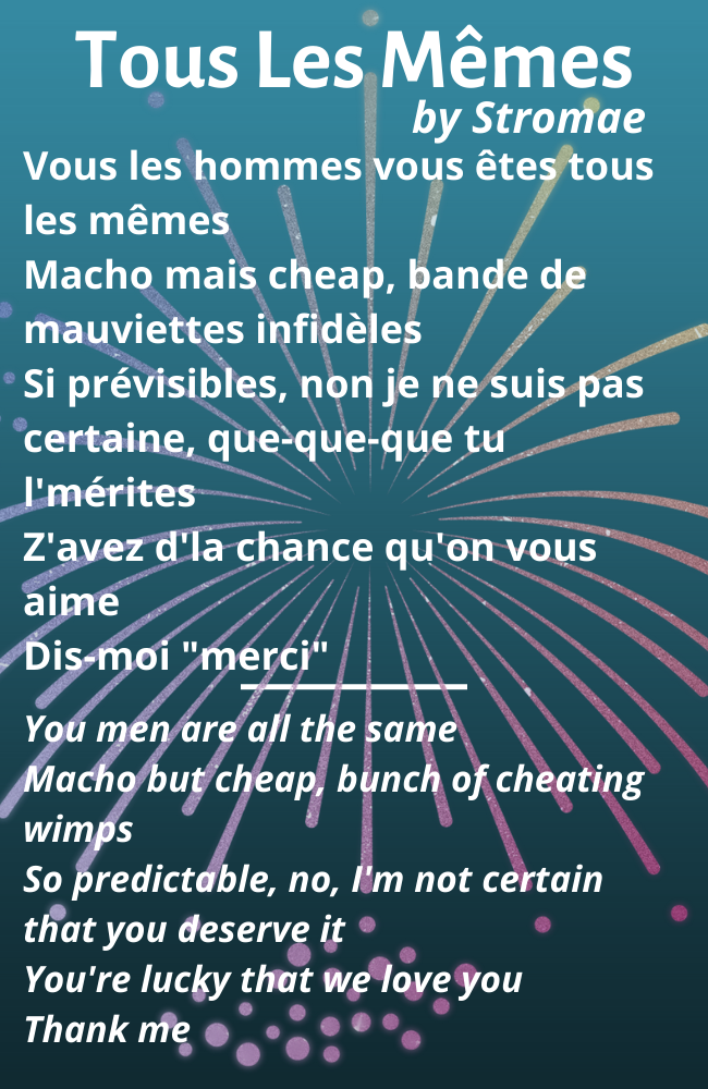 Tous Les M mes French Lyrics English Translation Tous Les M mes French Lyrics English Translation