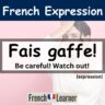 Fais gaffe! (Be careful! Watch out!) - French Expression