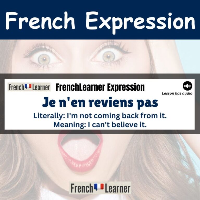 Je n'en reviens pas (I can't believe it) - French Expression