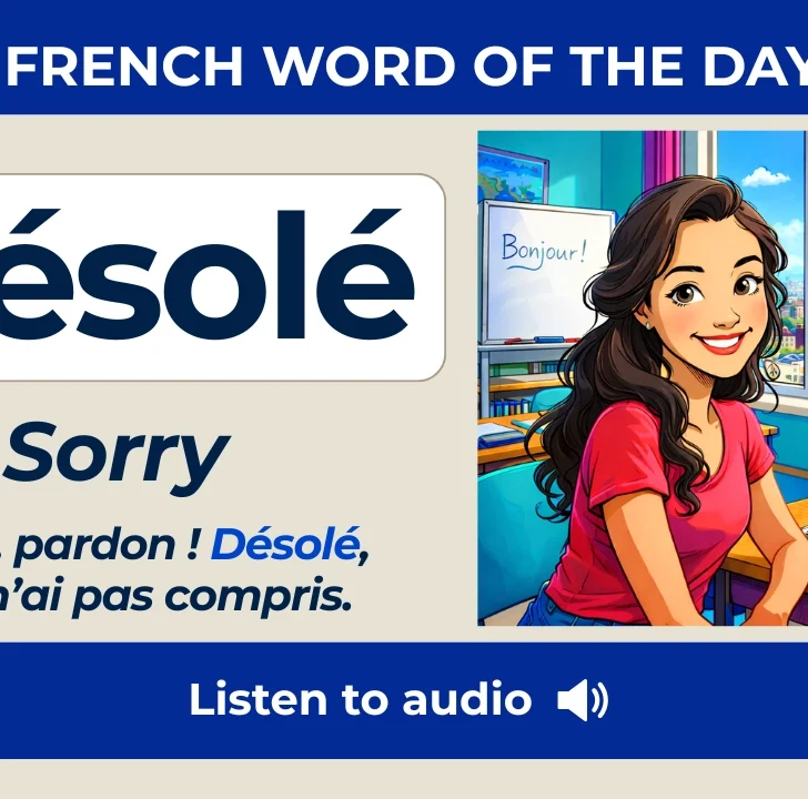 Désolé — Meaning, Pronunciation, and Examples in French